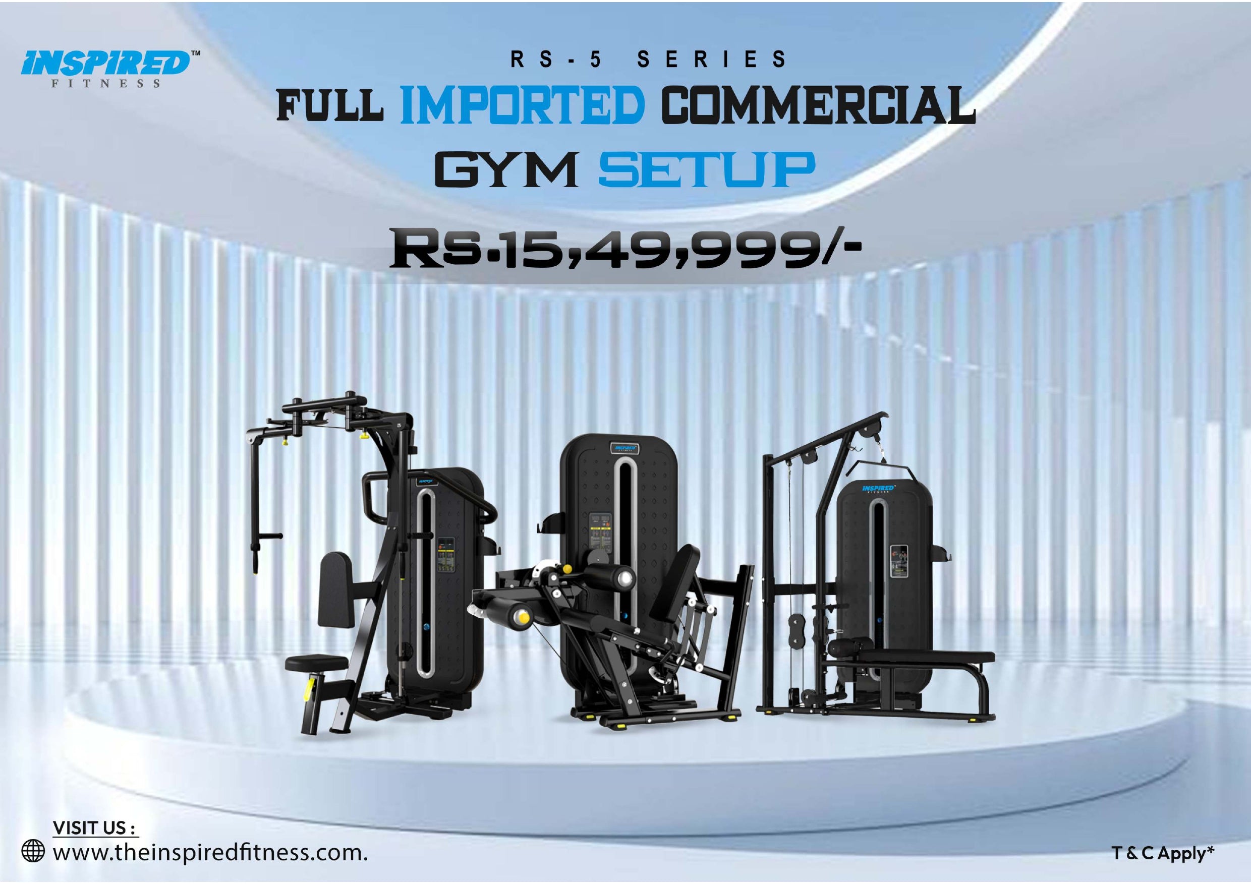 INSPIRED FITNESS FULL IMPORTED COMMERCIAL GYM SETUP RS 5 SERIES RS. 15 ...